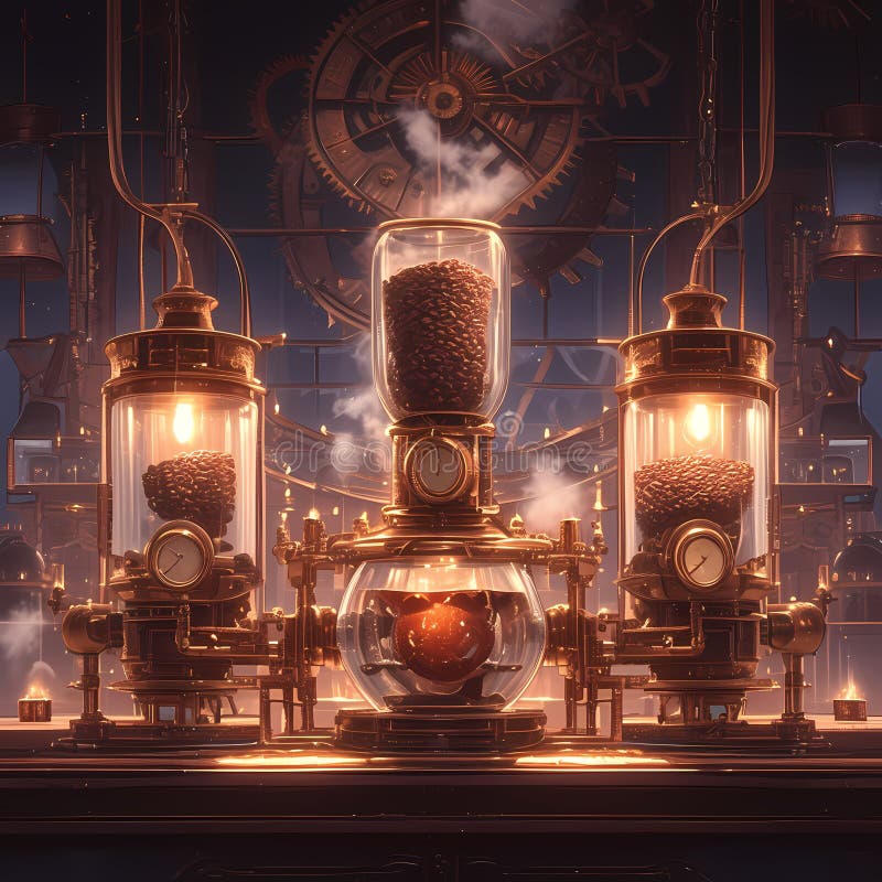 Elegant Steampunk Coffee Maker - Timeless Victorian Design Stock ...