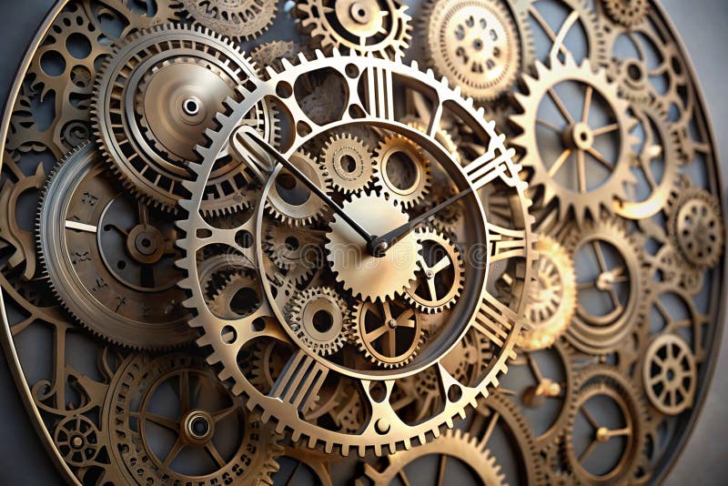 Elegant Steampunk Wall Clock Showcasing Precise Metal Craftsmanship and ...