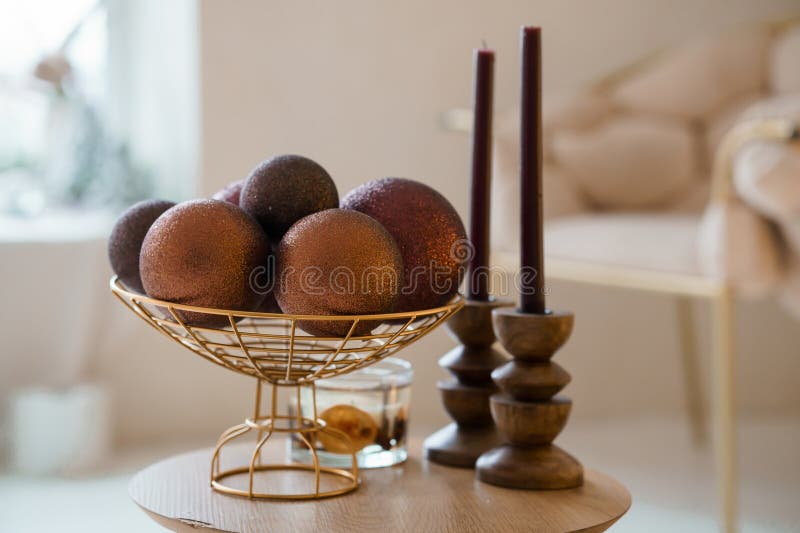 Elegant Still Life with Decorative Objects and Candles Stock Photo ...