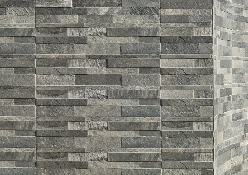 Elegant Stone Cladding Wall Made of Gray Granite with Different Shades ...