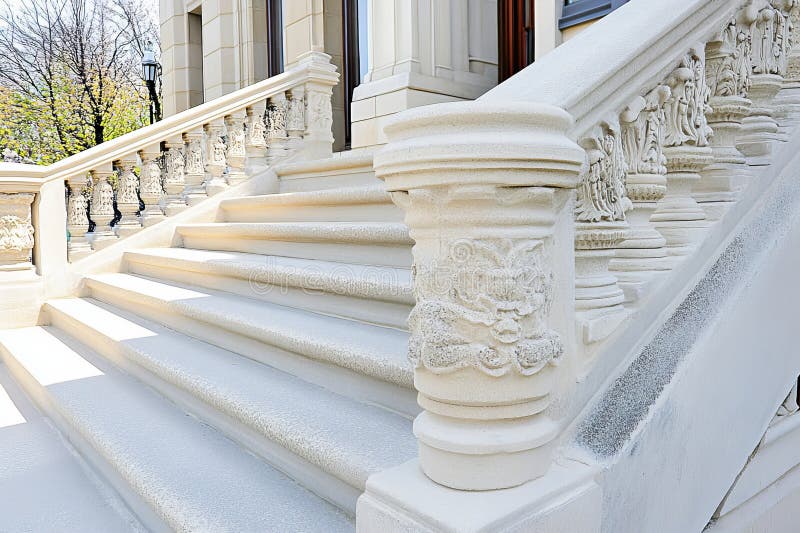 Elegant Stone Masonry with Classical Architectural Details, Including ...