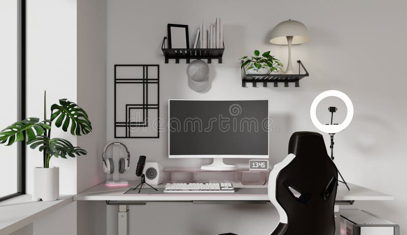 Elegant Streaming Room Setup Featuring Advanced Technology and Chic ...