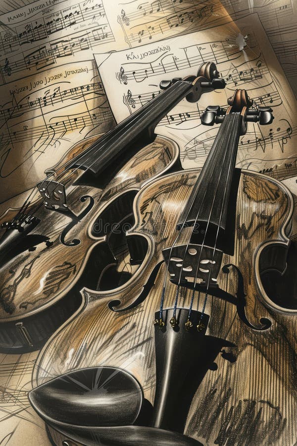 Elegant String Instruments Alongside Beautiful Sheet Music for ...