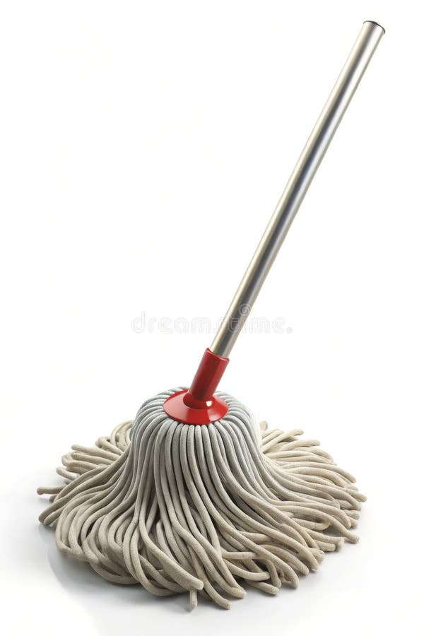 Classic String Mop Stands Proudly on a Clean White Background, Ready To ...