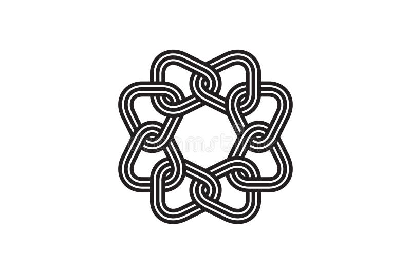 Elegant Striped Logo with Circle Shape, Chain Concept, Brand Element ...