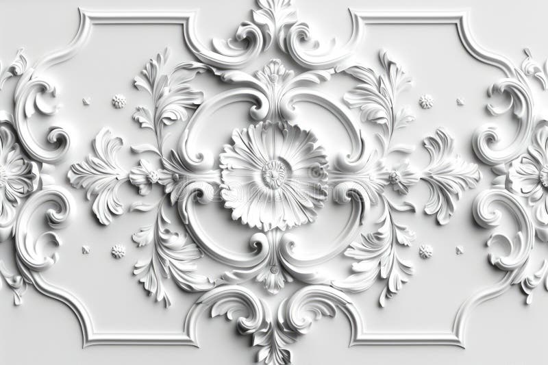Elegant Stucco Relief Detail on Classic Ceiling Design Stock ...