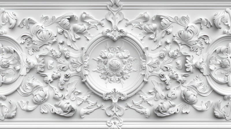 Elegant Stucco Relief Detail on Classic Ceiling Design Stock ...