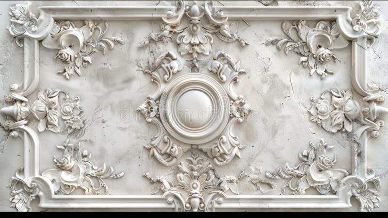 Elegant Stucco Relief Detail on Classic Ceiling Design Stock ...