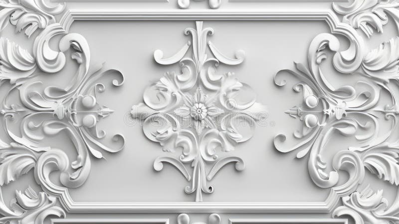 Elegant Stucco Relief Detail on Classic Ceiling Design Stock ...