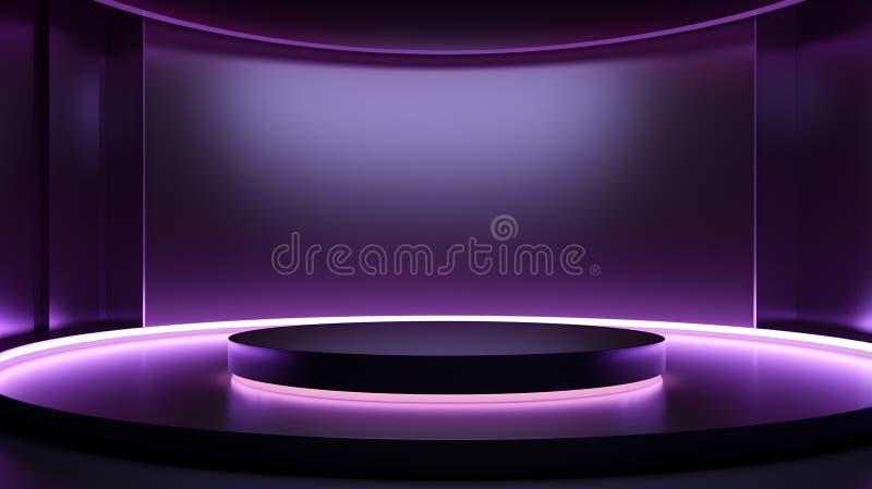 Elegant Studio Background in Dark Purple Colors. Modern Podium for ...