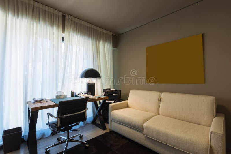 Elegant study with desk stock photo. Image of indoor - 118874738