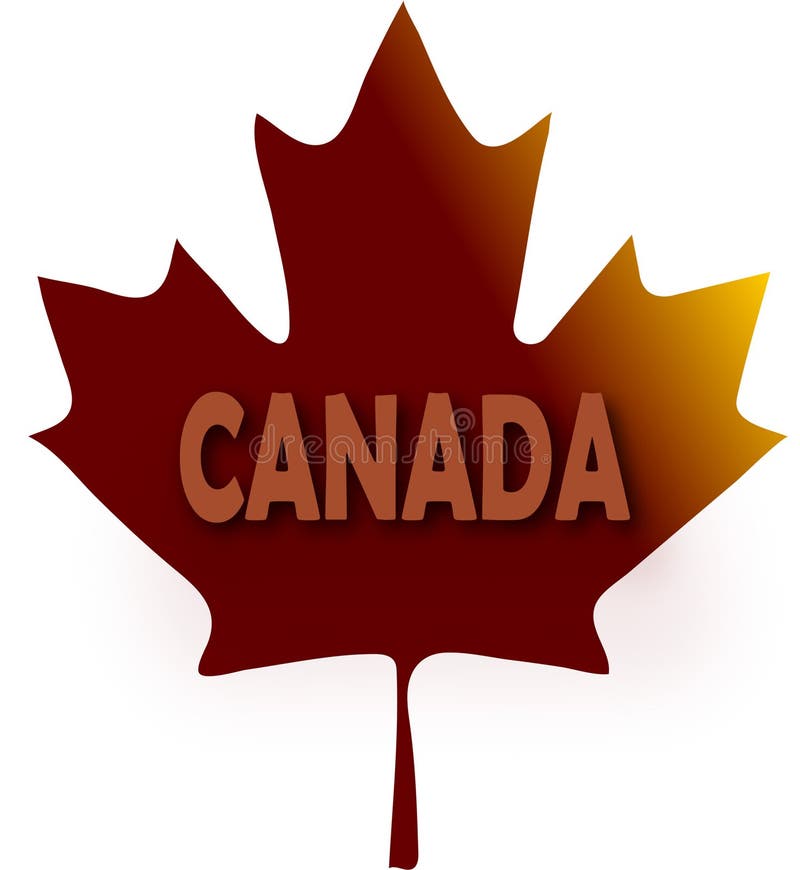 Elegant and Stylish Maple Leaf with Lettering and Gradient. Stock ...