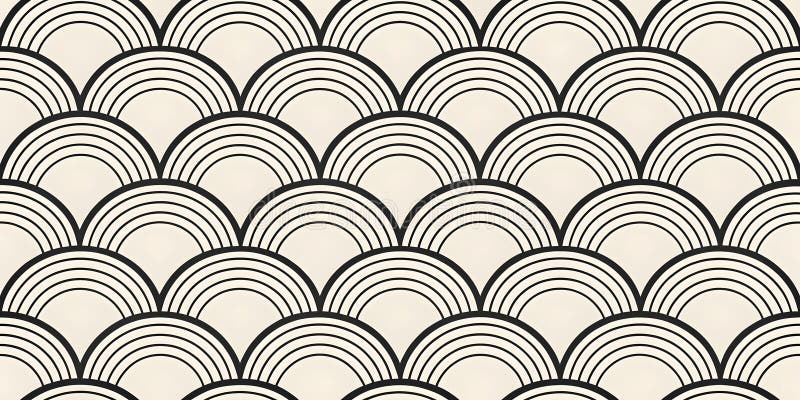 Abstract Geometric Seamless Pattern with Concentric Arcs Stock ...