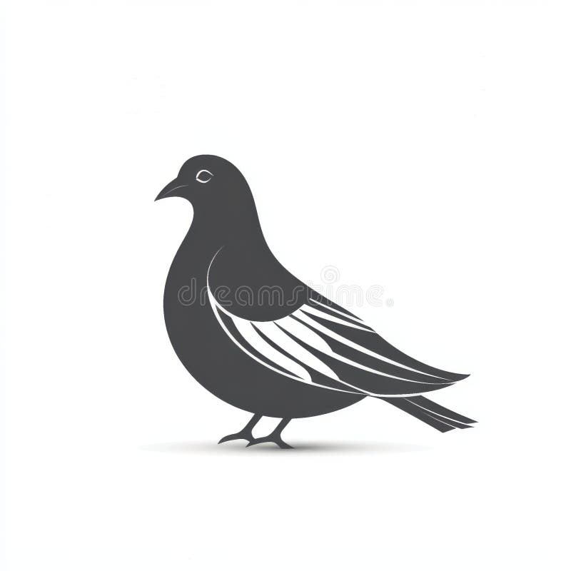 Elegant Stylized Bird Silhouette Design Black and White Avian ...
