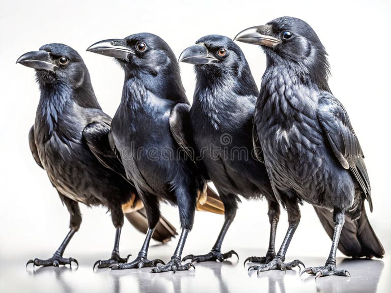 Elegant Stylized Crows a Vector Illustration Collection Featuring ...