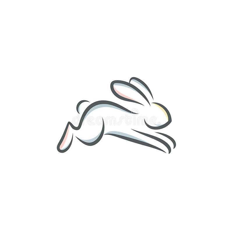 Elegant Stylized Rabbit Leaping Gracefully Stock Illustration ...