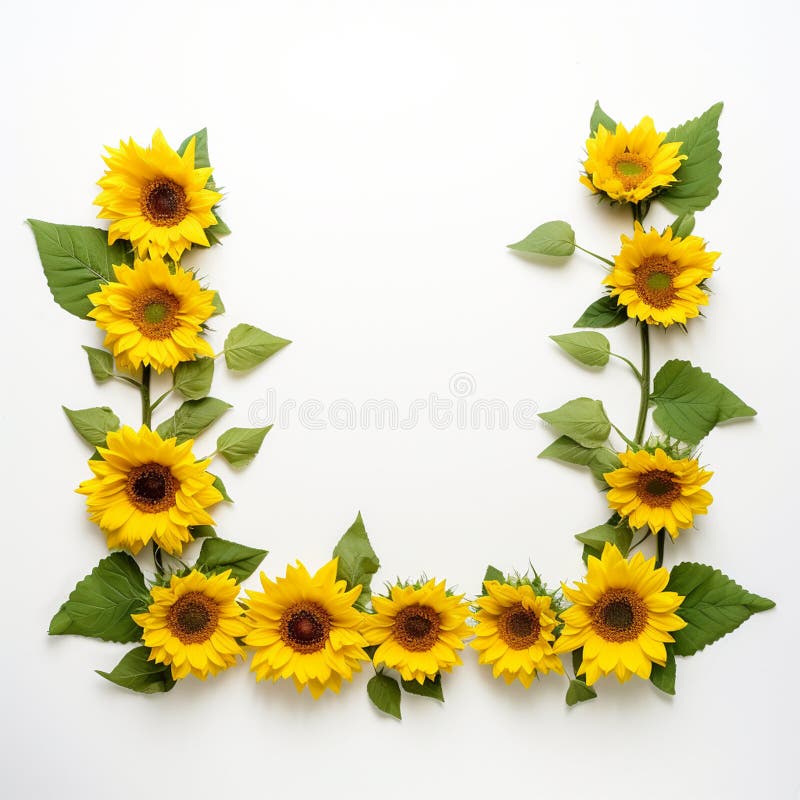 Elegant Sunflower Border Touch of Elegance Stock Illustration ...