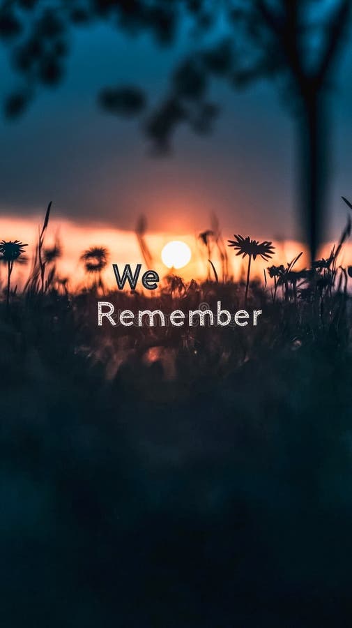 Elegant Sunset Silhouette with we Remember Typography for Memorial ...