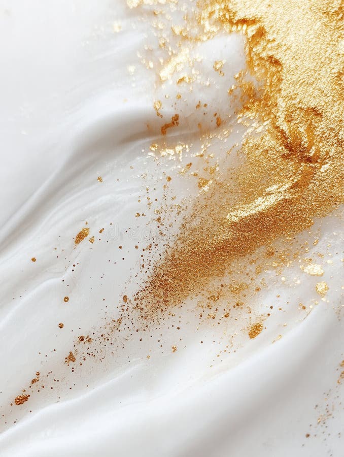 Luxury Golden Accents Adorn Elegant White Marble Texture Showcasing ...
