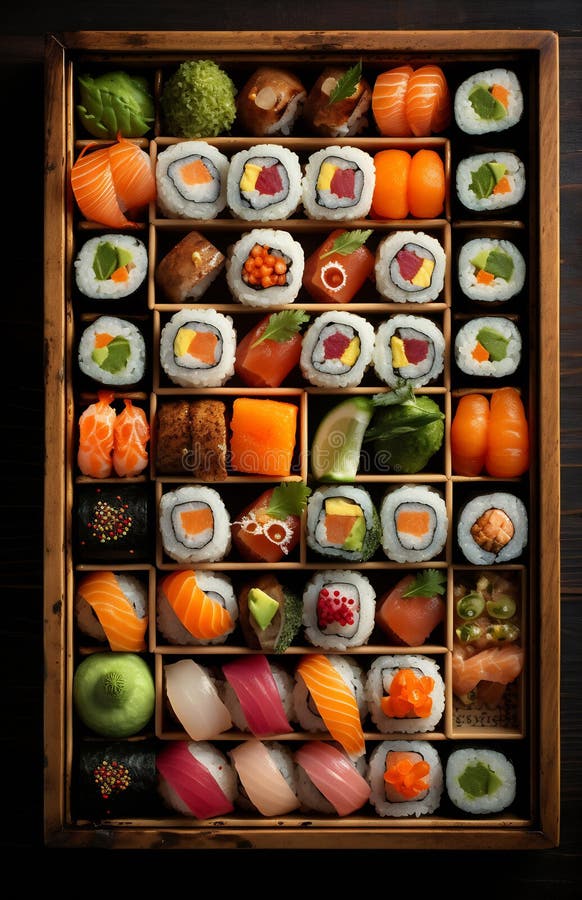 Elegant Sushi Selection stock photo. Image of platter - 303585170