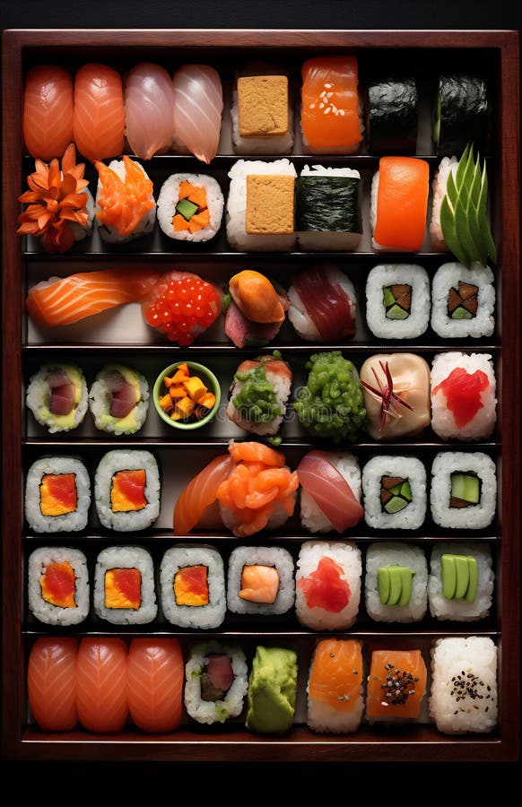Elegant Sushi Selection stock image. Image of gourmet - 320549123