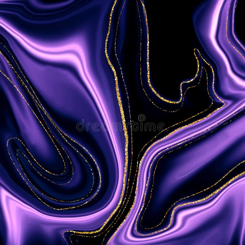 Elegant Swirl Background in Purple and Black with Gold Glitter Stock ...