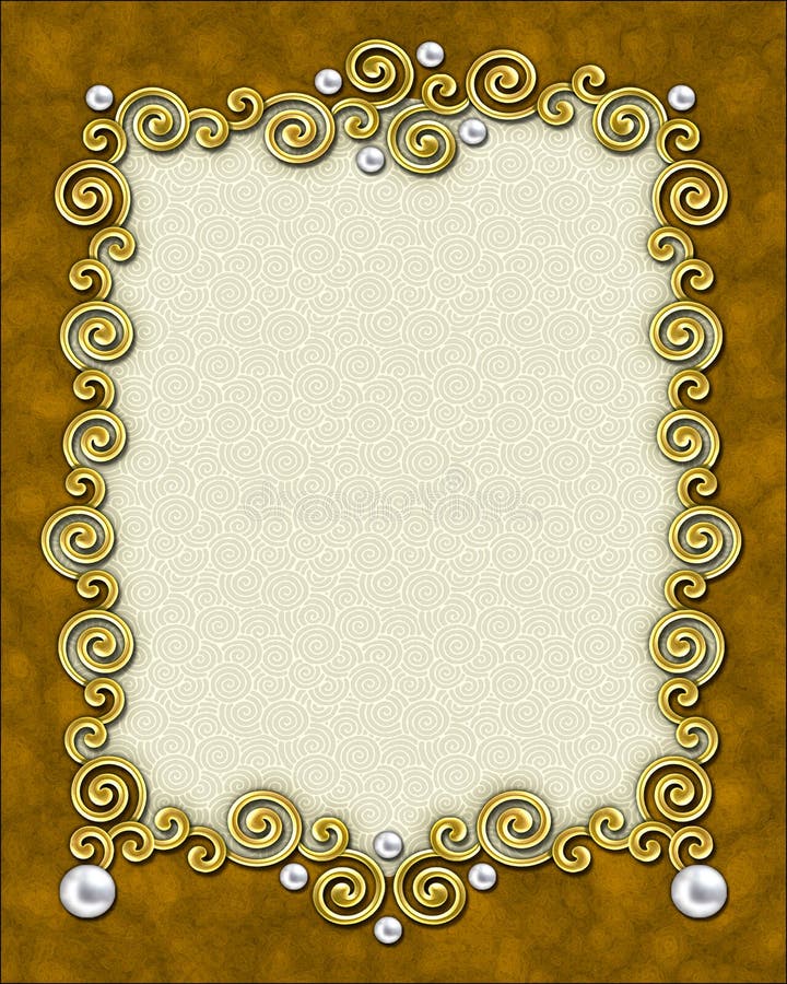 Elegant Swirl Frame stock illustration. Illustration of beads - 1590796