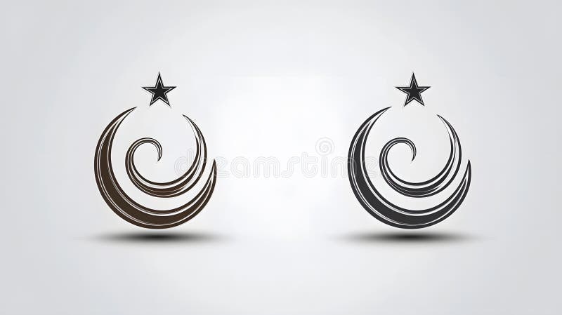 Elegant Swirl Logos with Star Accents Stock Image - Image of swirl ...