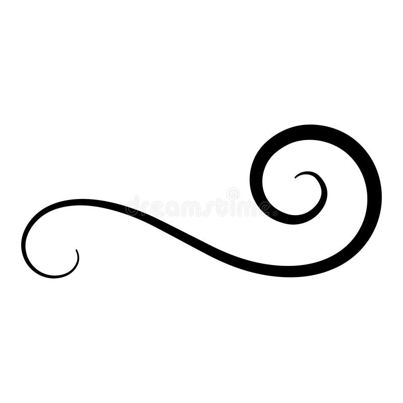 Elegant Swirl Wind Gust Line Art Doodle Stock Vector - Illustration of ...