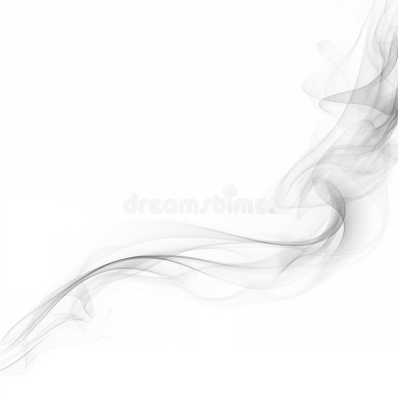 Elegant Swirling Black Smoke Pattern on a Bright White Background Stock ...