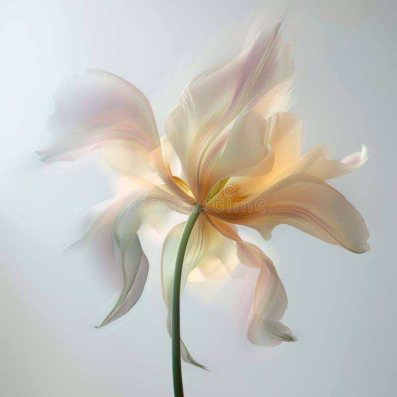 Elegant Swirling Flower with a Long Stem on a Soft Gradient Background ...