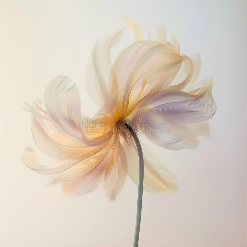 Elegant Swirling Flower with a Long Stem on a Soft Gradient Background ...