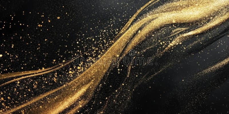 Elegant Swirling Gold Dust Against a Dark Background Creating a ...