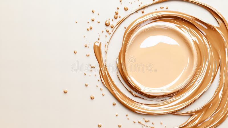 Elegant Swirls of Liquid Foundation on Light Background Stock ...