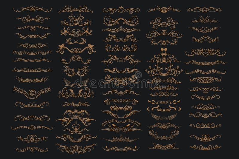 Elegant Symmetrical Swirled Designs in a Decorative Element Collection ...