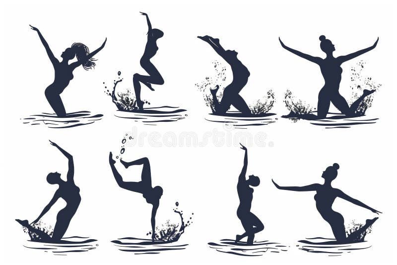 Elegant Synchronized Swimming Movements Captured in a Dynamic Aquatic ...
