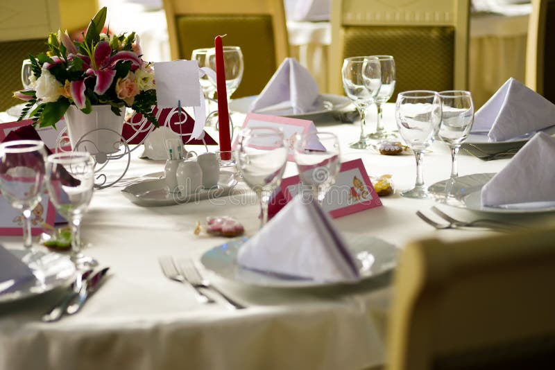 Table arranged for party stock photo. Image of event - 68872456