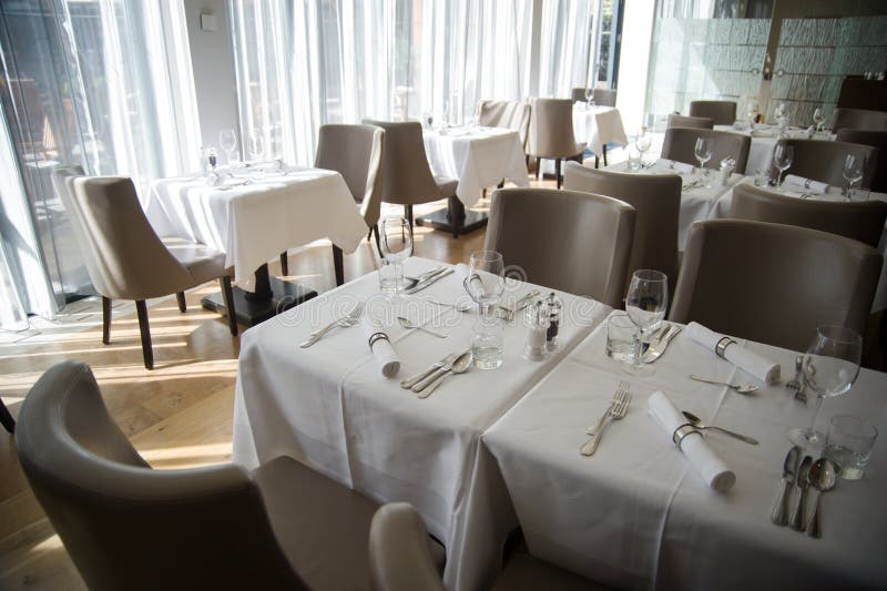 Elegant Table Arrangement in Restaurant Stock Image - Image of ...