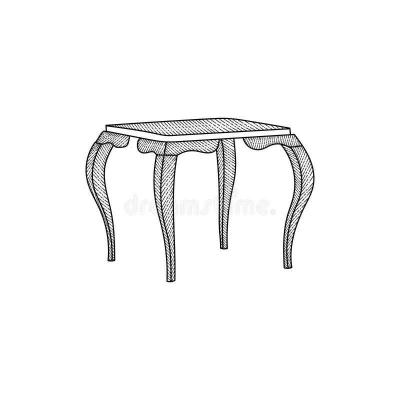 Elegant Table Furniture Line Art Creative Design Stock Vector ...