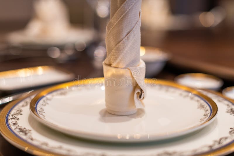 Elegant Table set up stock image. Image of fine, plate - 172341911