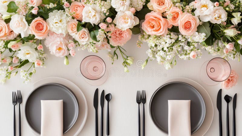 Spring Celebration with Pastel Colored Eggs and Fresh Flowers on a Blue ...