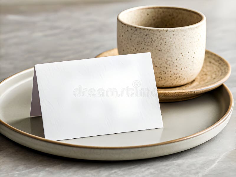 Elegant Table Setting with Blank Card for Custom Messages Stock ...