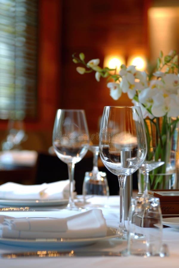 Elegant Table Setting with Floral Centerpiece for a Wedding Reception ...