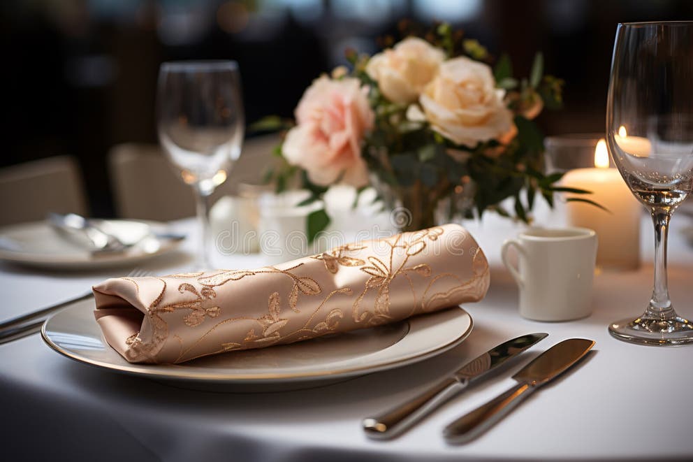 Elegant Table Setting in Restaurant. Selective Focus. Table Set for an ...