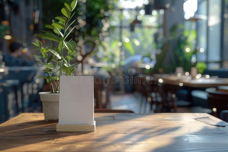 Elegant Table Tent Mockup with a Menu, Placed on a Modern Cafe Table ...