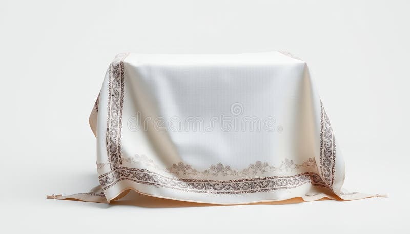 Elegant Tablecloth with Ornate Border Design Stock Illustration ...