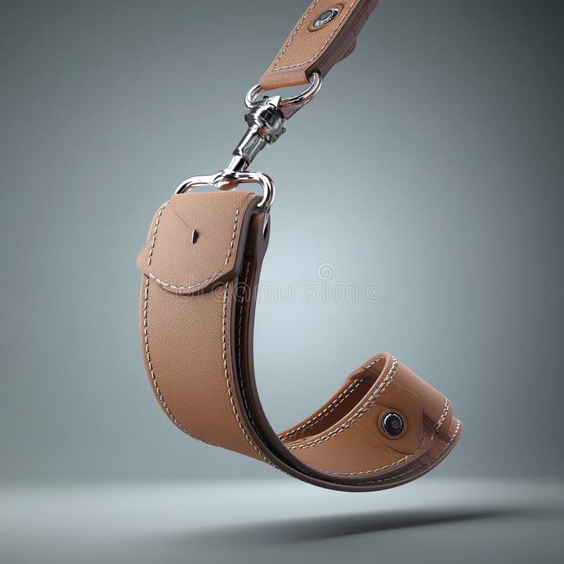 Elegant Tan Leather Strap with Metal Hardware Stock Illustration ...