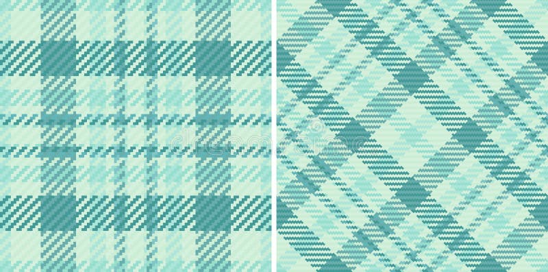 Elegant Teal Plaid Patterns. Two Seamless Designs, Perfect for Textile ...