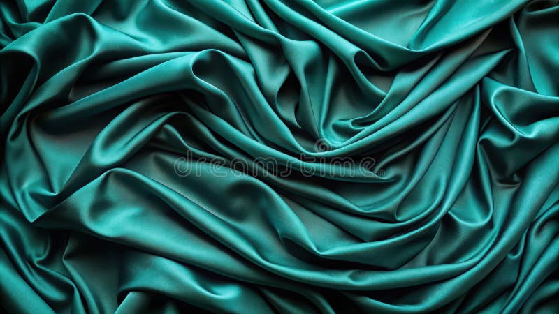 Elegant Teal Silk Fabric Draped in Soft, Luxurious Waves. Generative AI ...