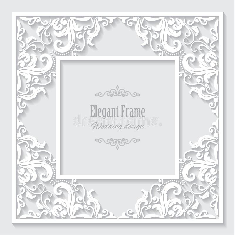 Decorative Square Frame with Long Shadows. Stock Vector - Illustration ...